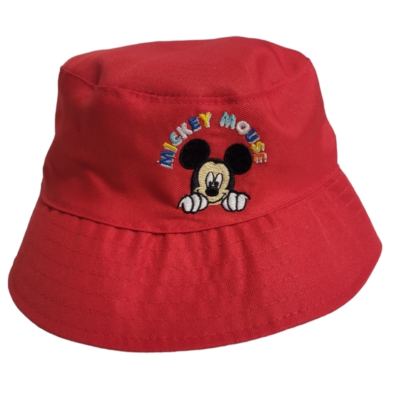 Disney | Accessories | Mickey Mouse Bucket Hat Disney Jr Red Mickey ...